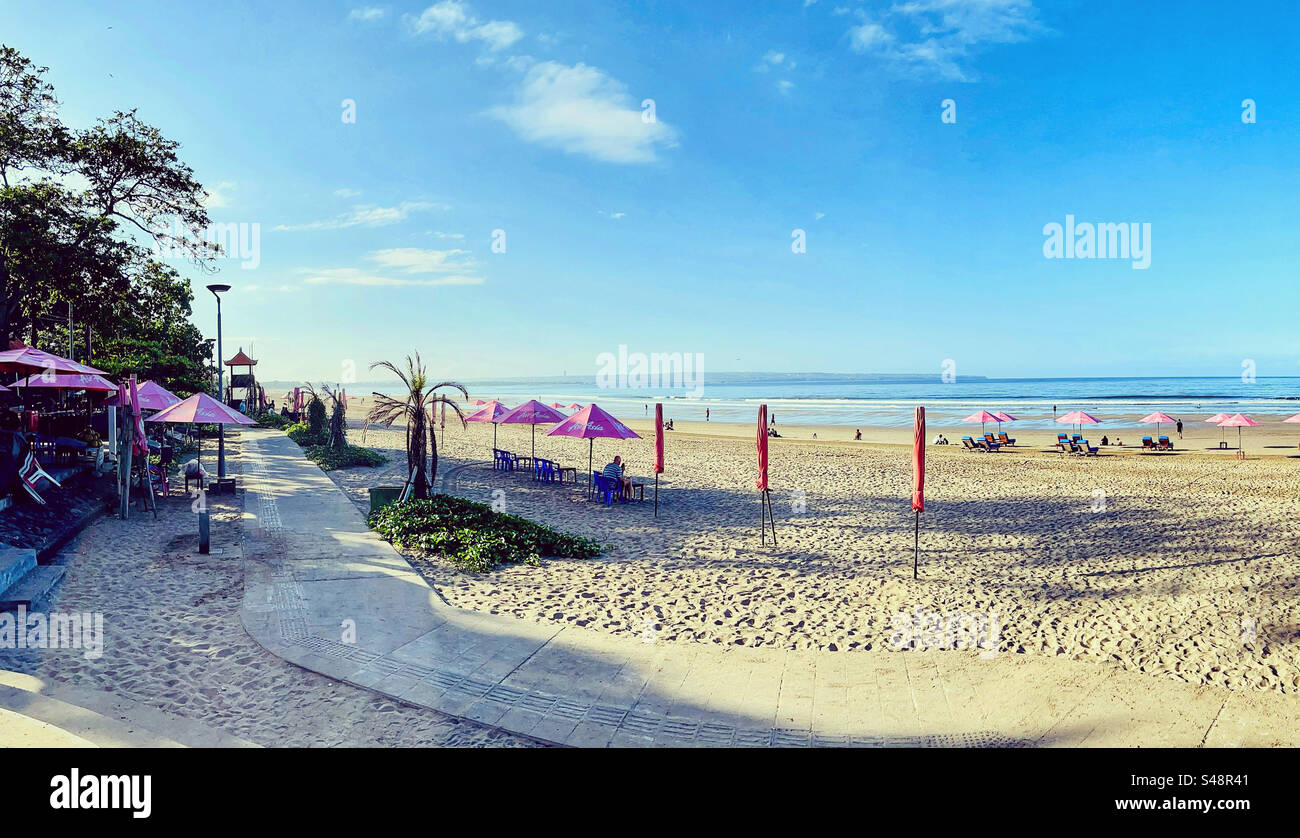 Early morning on the beach in Seminyak Bali Indonesia- with sun ...