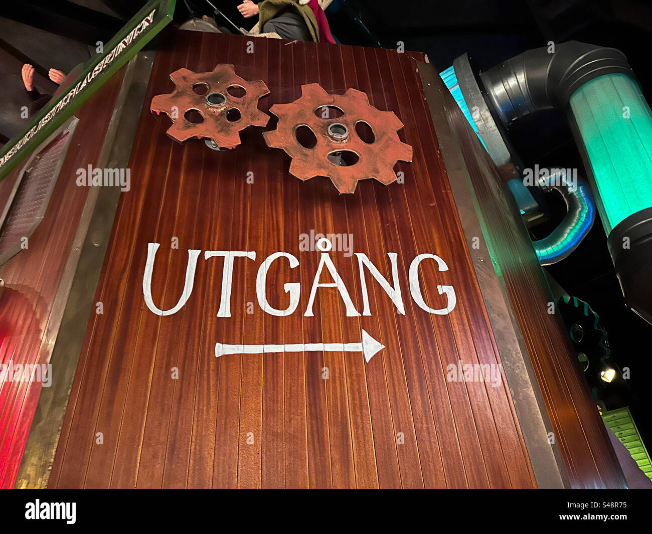 Exit sign in Swedish for the exit from the Santa’s elves workshop at ...