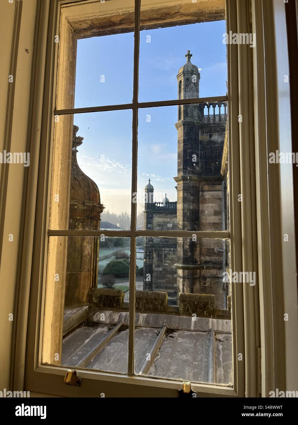 A view from inside Mar Hall, on a sunny Winters day looking over the ...