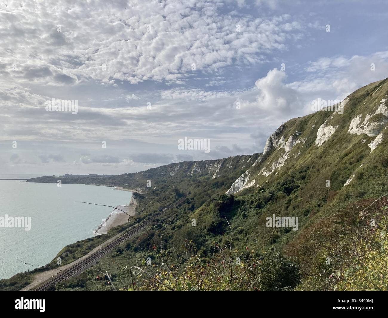 Kent coastline from Dover to Folkestone Stock Photo - Alamy