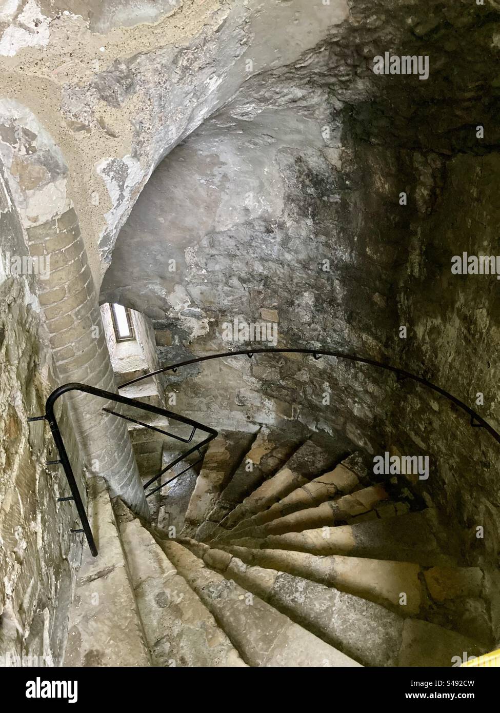 Spiral staircase in Dover castle Stock Photo - Alamy