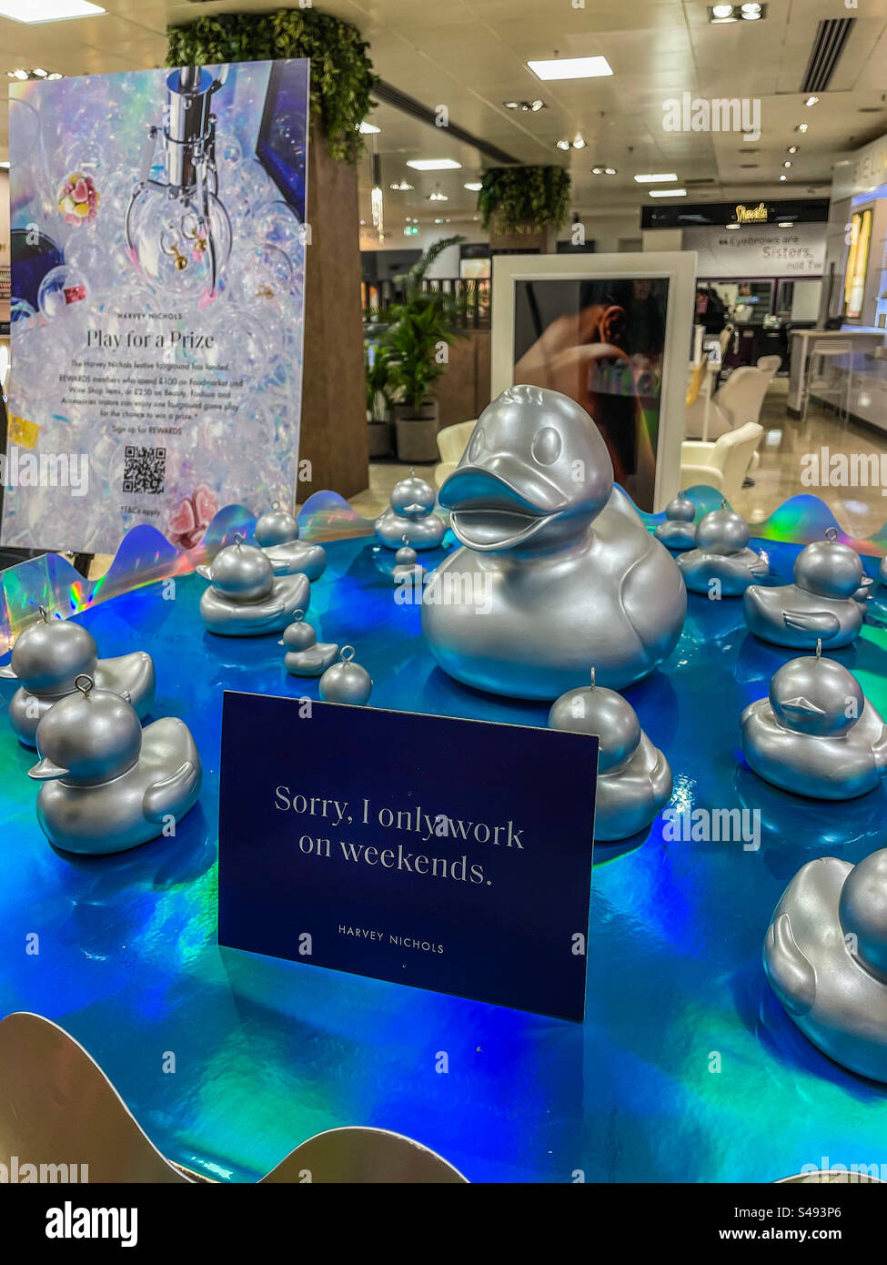 Harvey Nichols hook a duck game Stock Photo - Alamy