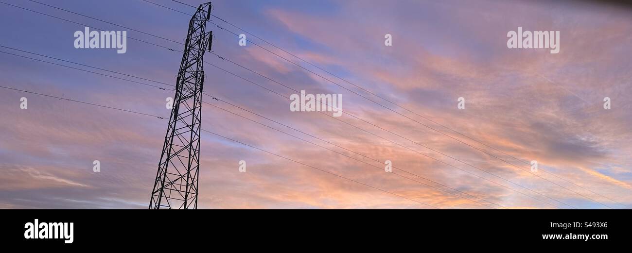 Pylons in the Sky Stock Photo - Alamy