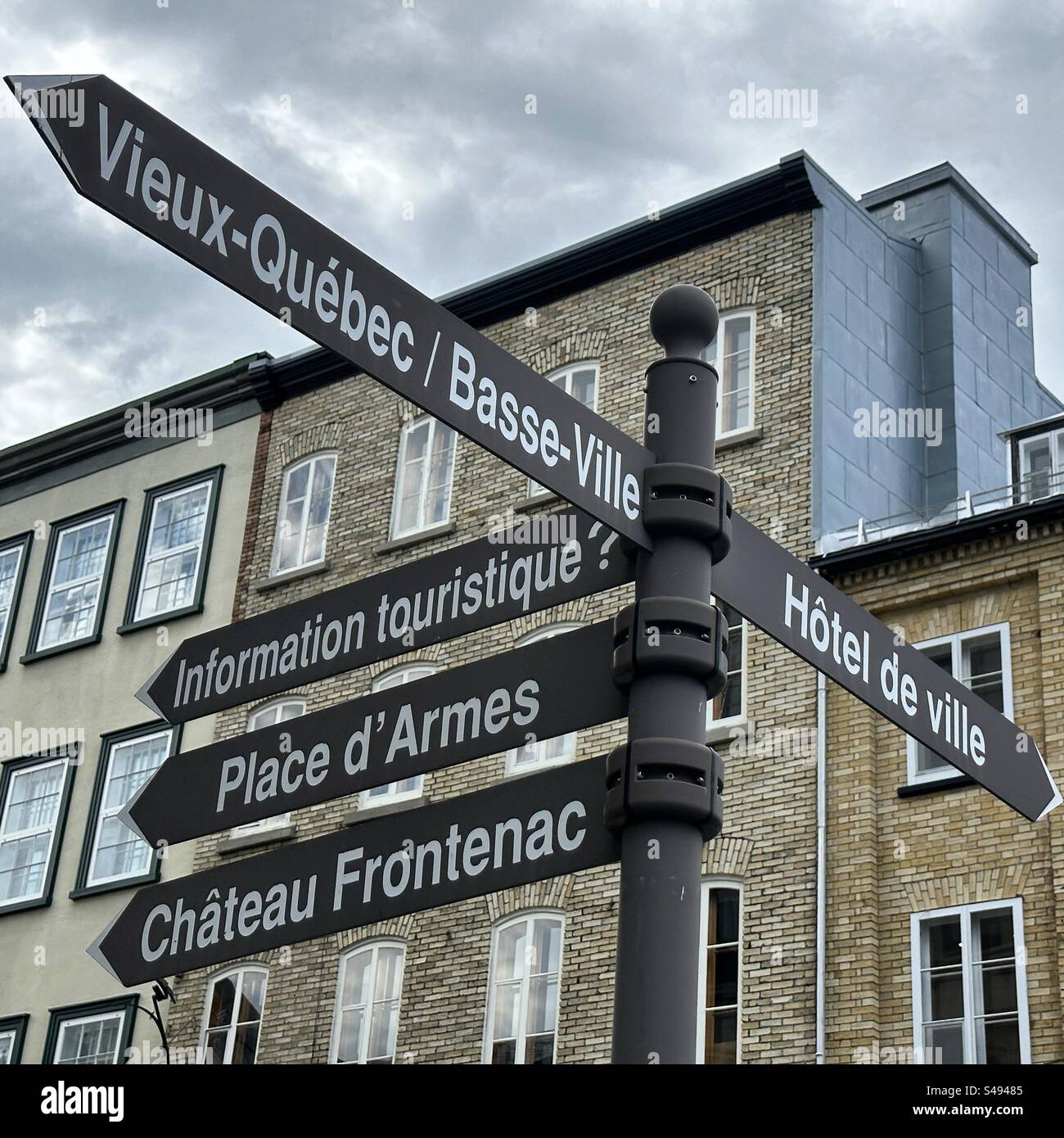 Street signs, Historic District of Old Quebec, Quebec City, Quebec ...