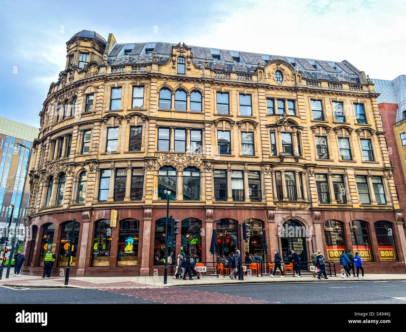 Victorian architectural buildings on Infirmary street in Leeds city ...
