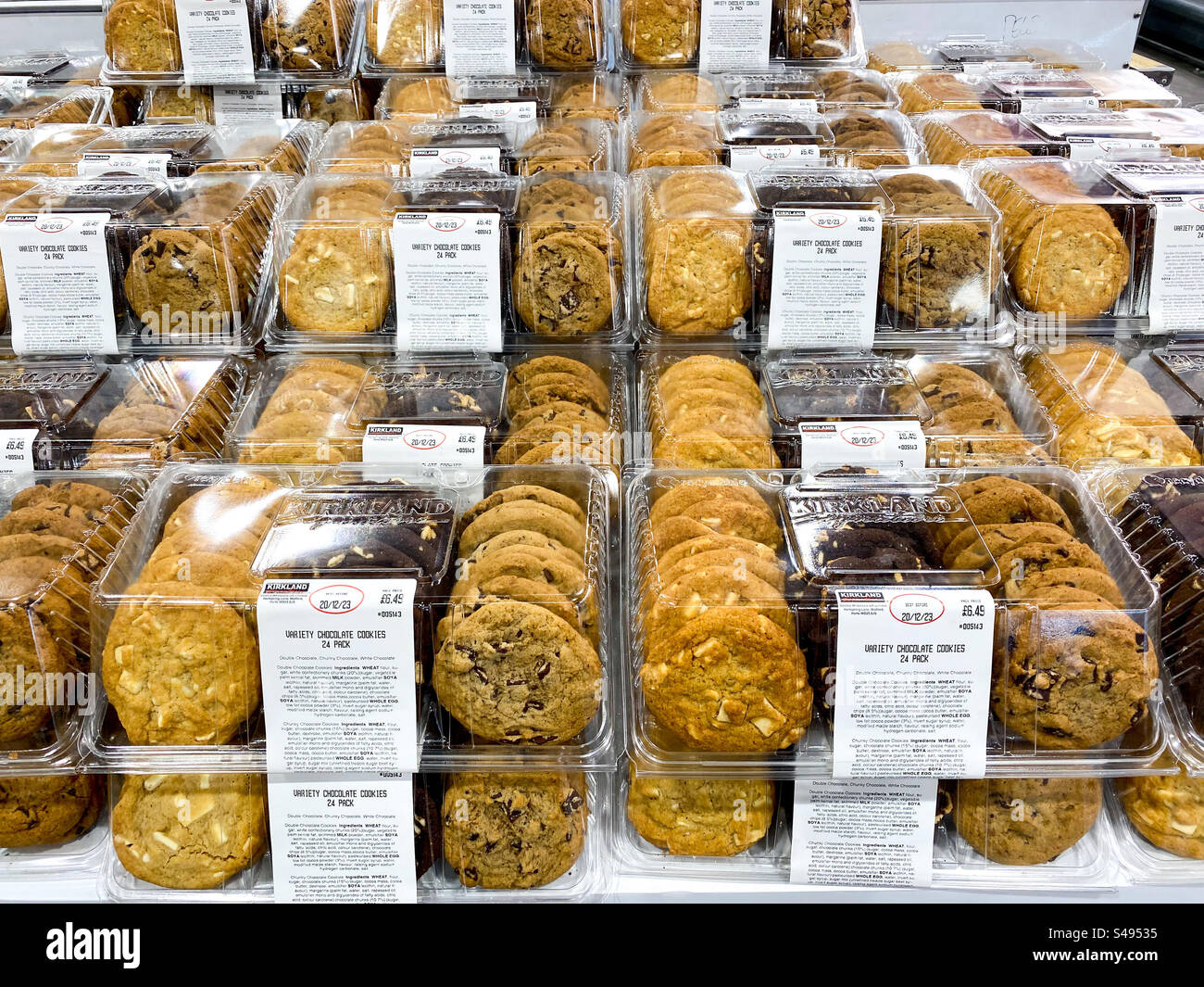 American style cookies in plastic packaging on sale in a supermarket ...