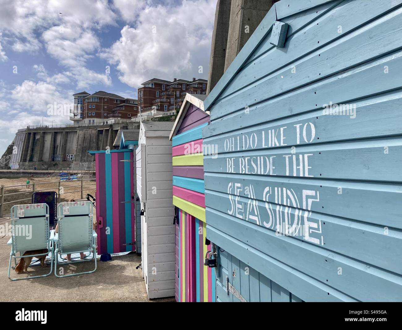 Seaside signage on a beach hut Stock Photo - Alamy