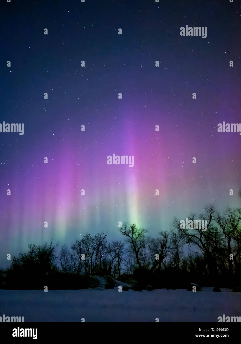 northern lights in patricia beach provincial park, manitoba Stock Photo ...