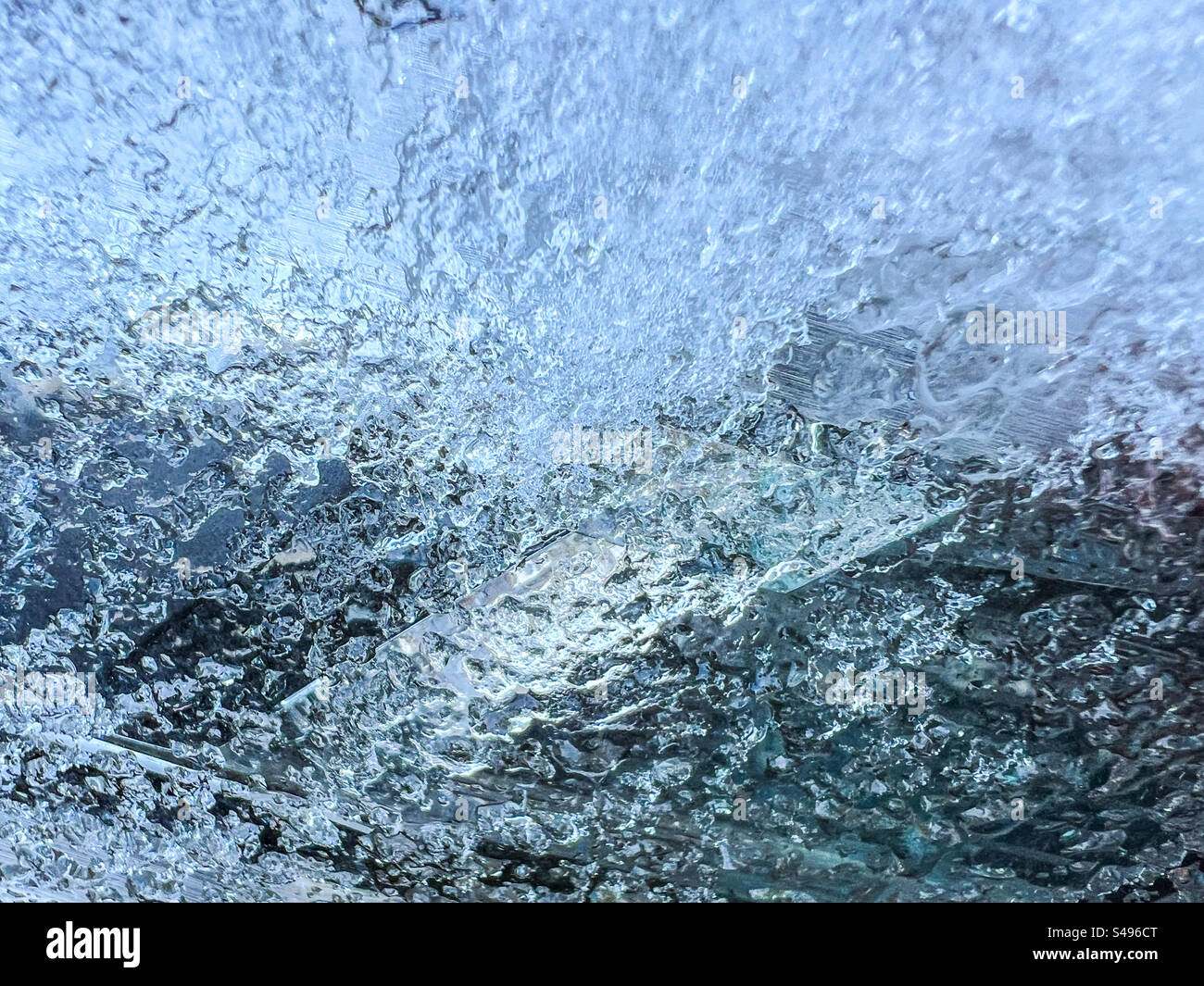 Iced up car headlight Stock Photo - Alamy