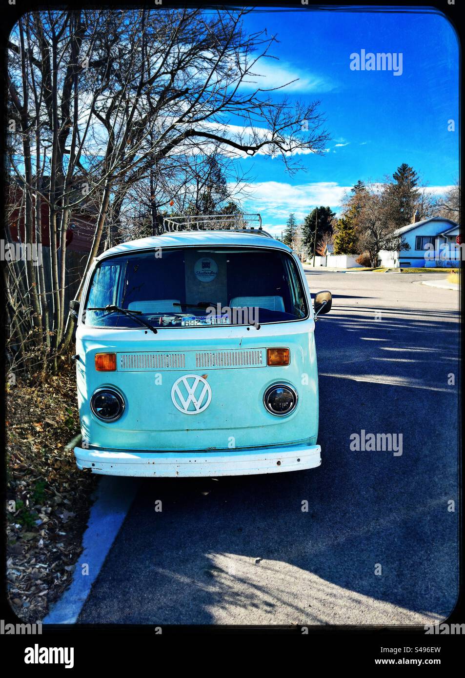 Louisville, Colorado, USA: Vintage VW (Volkswagen) van parked on the ...