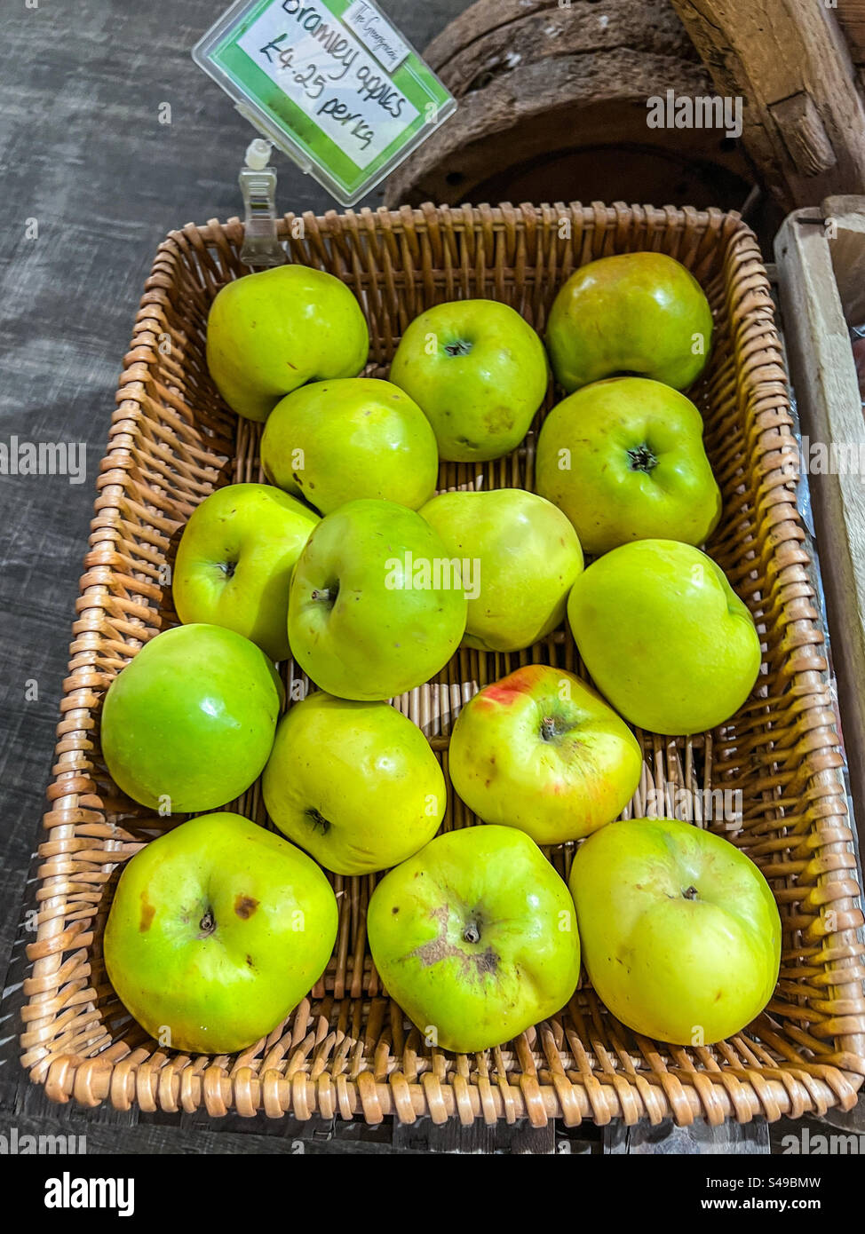 Basket of Bramley apples Stock Photo - Alamy