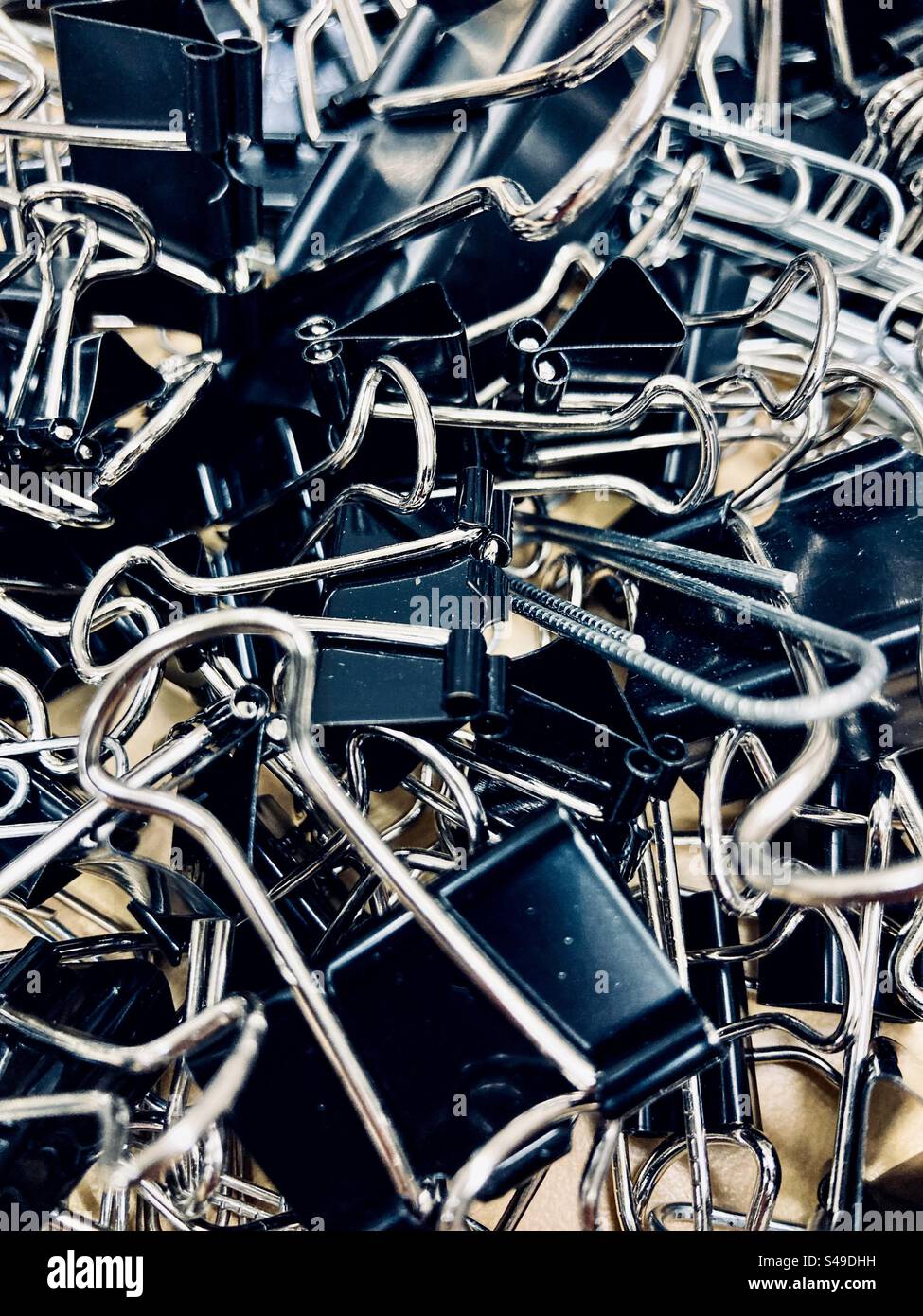 Closeup of various paper clips Stock Photo - Alamy