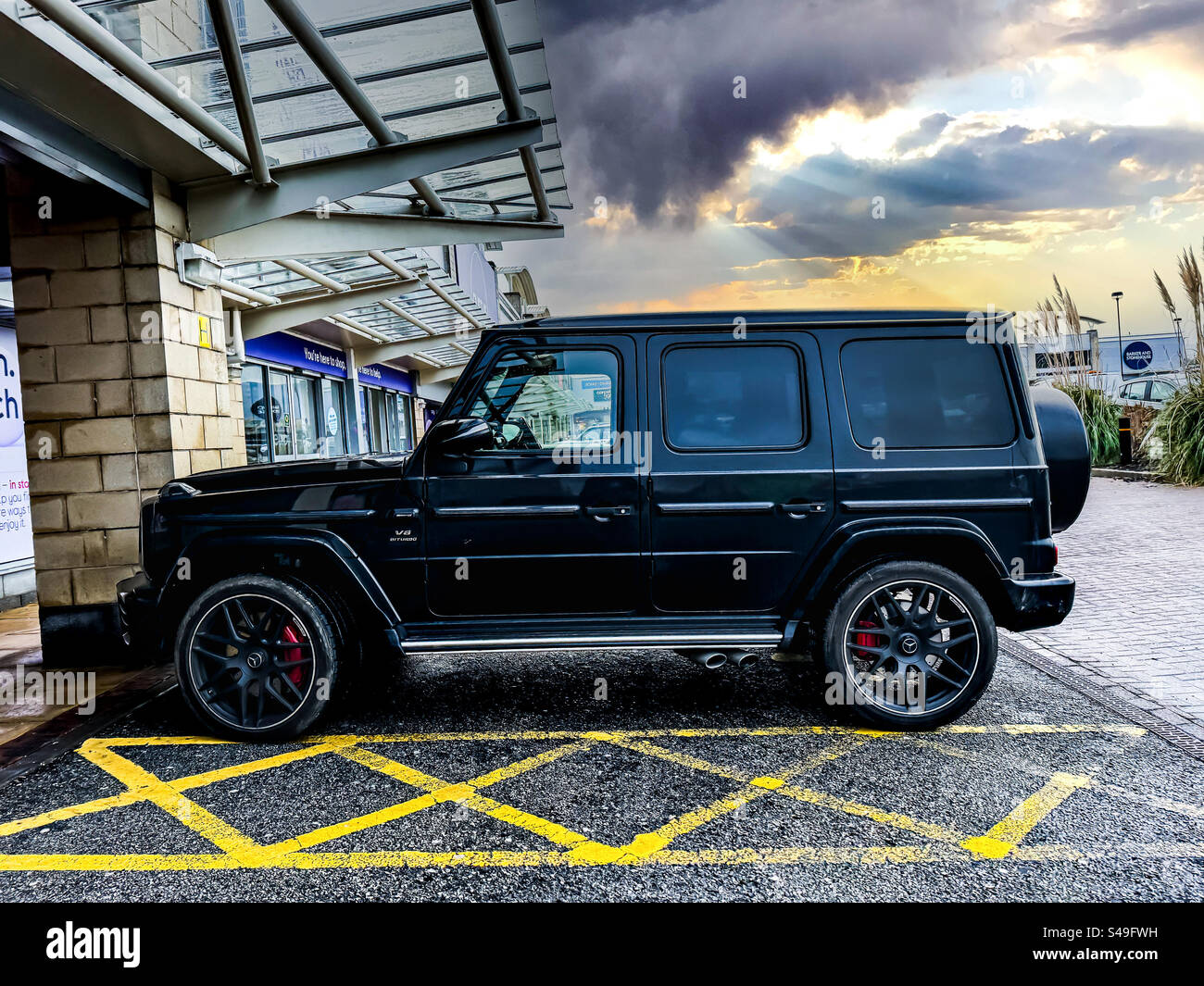 Mercedes Benz G63 parked in UK retail park Stock Photo - Alamy