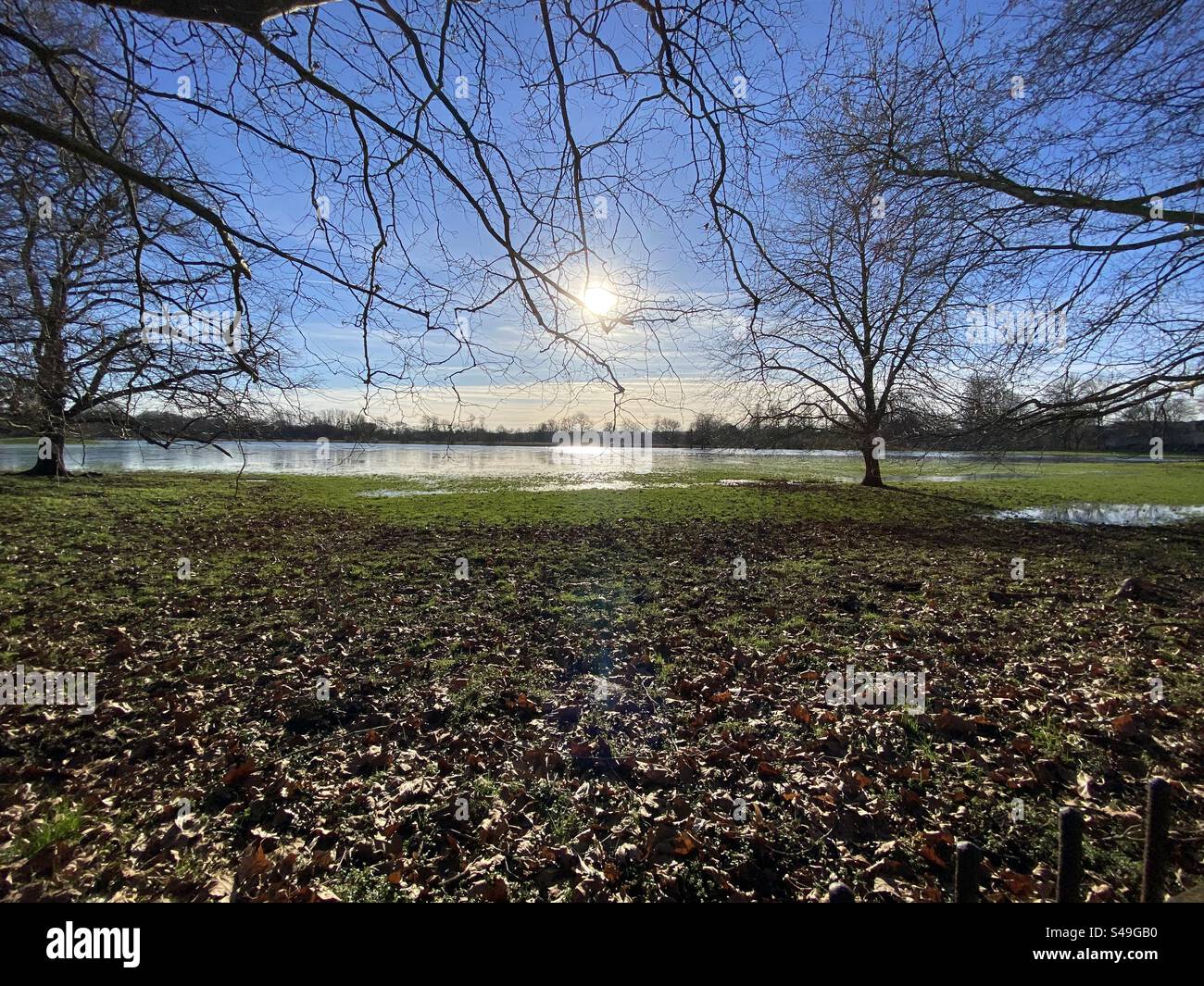 Flooding at Christchurch meadow, Oxford in January 2023 Stock Photo - Alamy