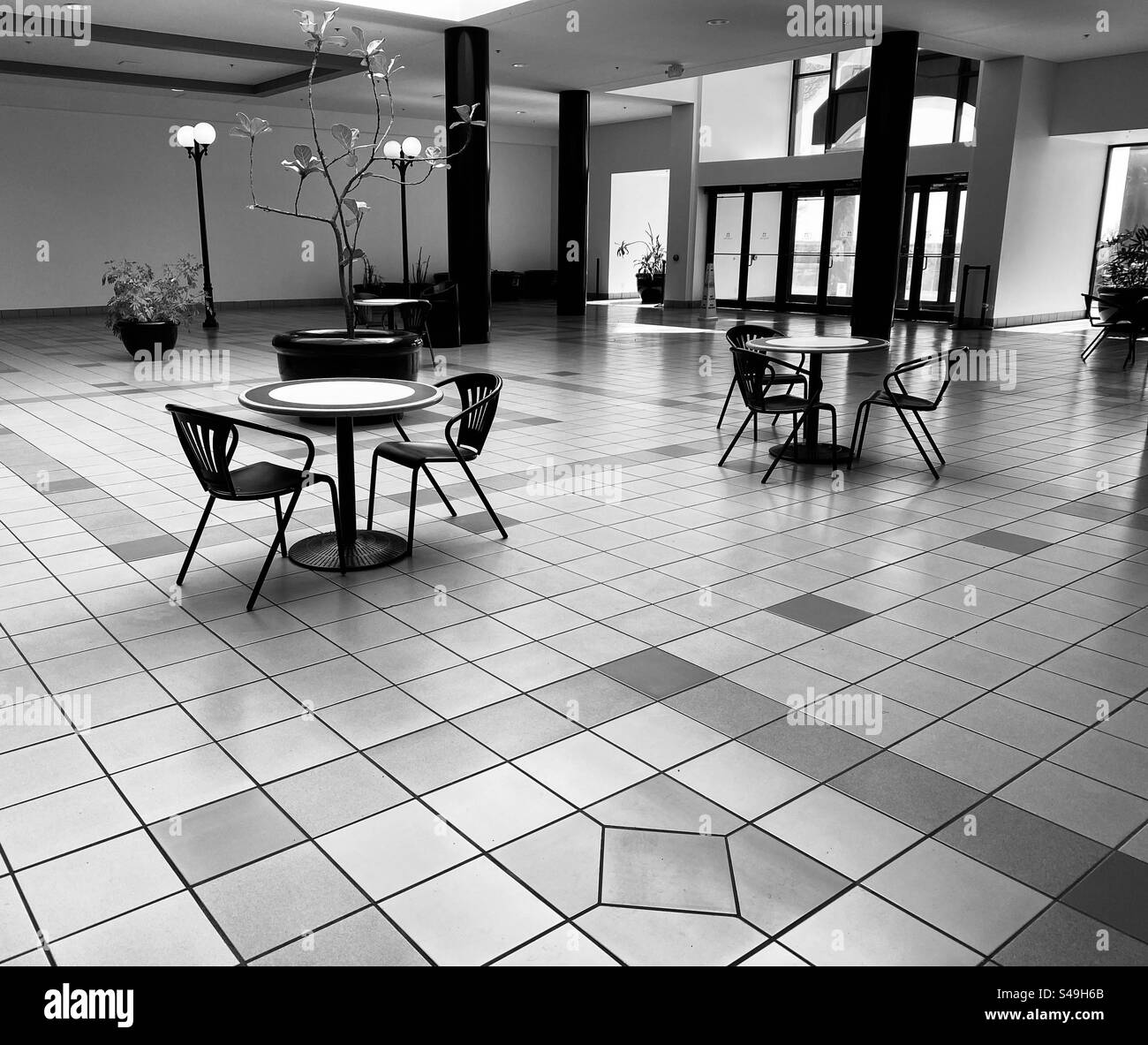 Mall tiles Black and White Stock Photos & Images - Alamy