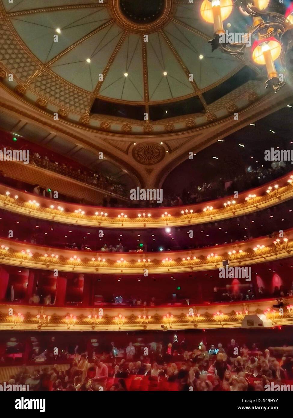 A view of the auditorium of the Royal Opera House in Covent Garden. A ...