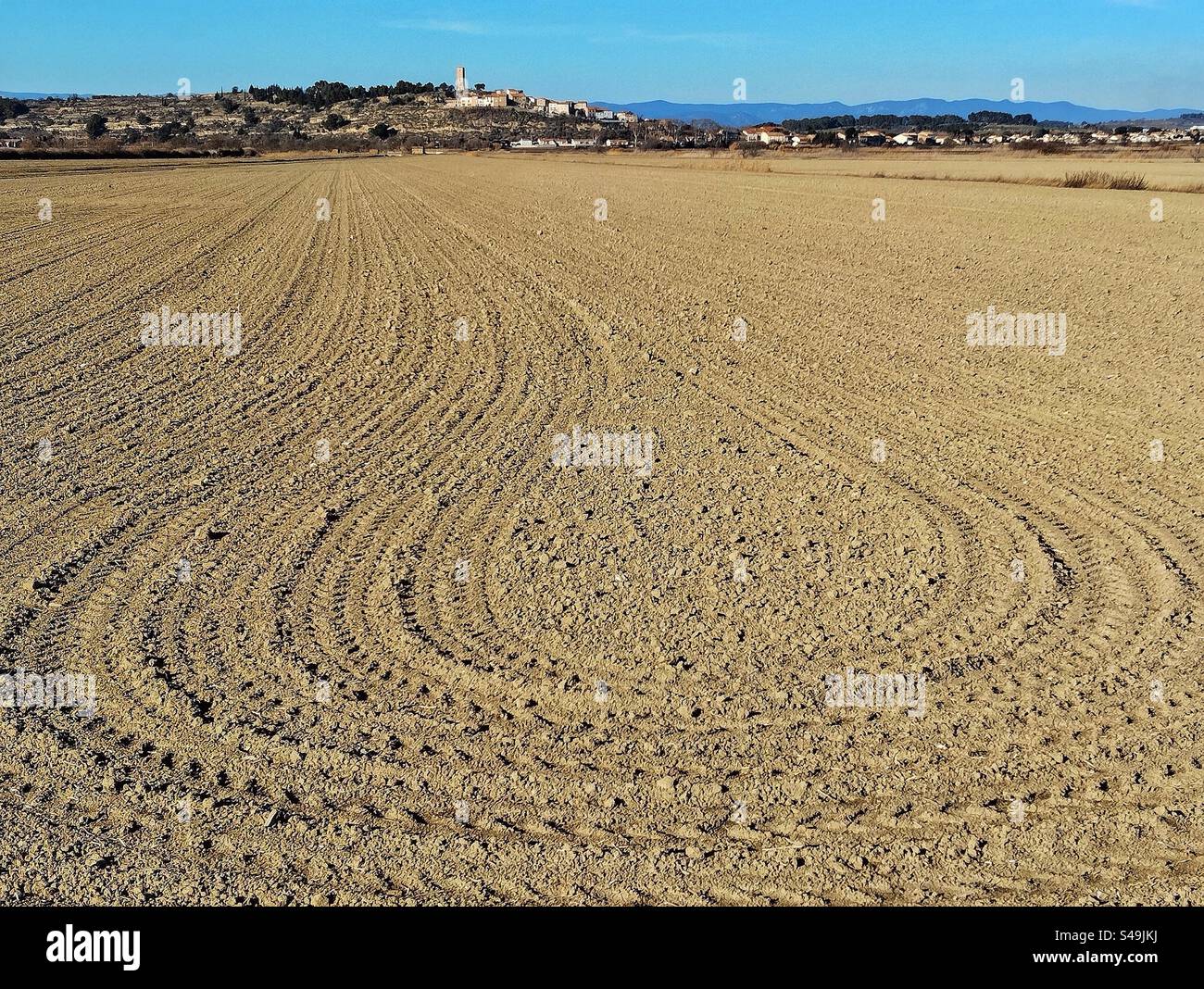 Dry pond of Montady. Agriculture and landscape. Occitanie, France Stock ...