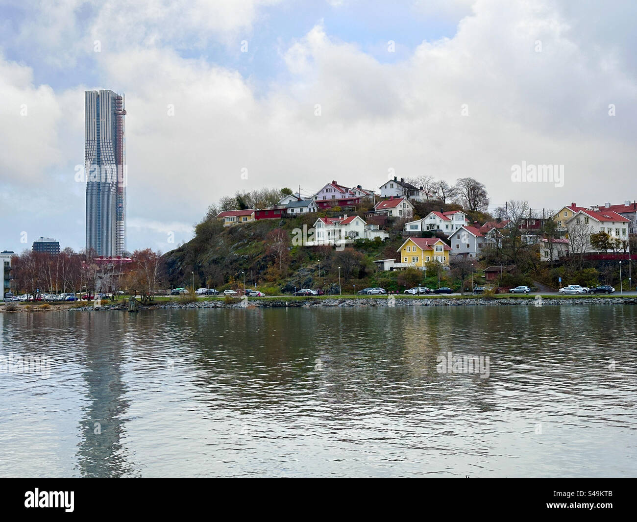 A view from Eriksberg of Karlatornet on Lindholmen, Gothenburg, Sweden ...
