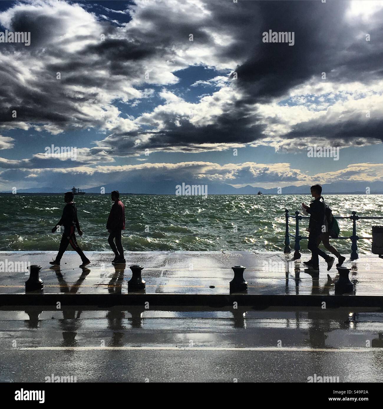 Windy day by the sea Stock Photo - Alamy