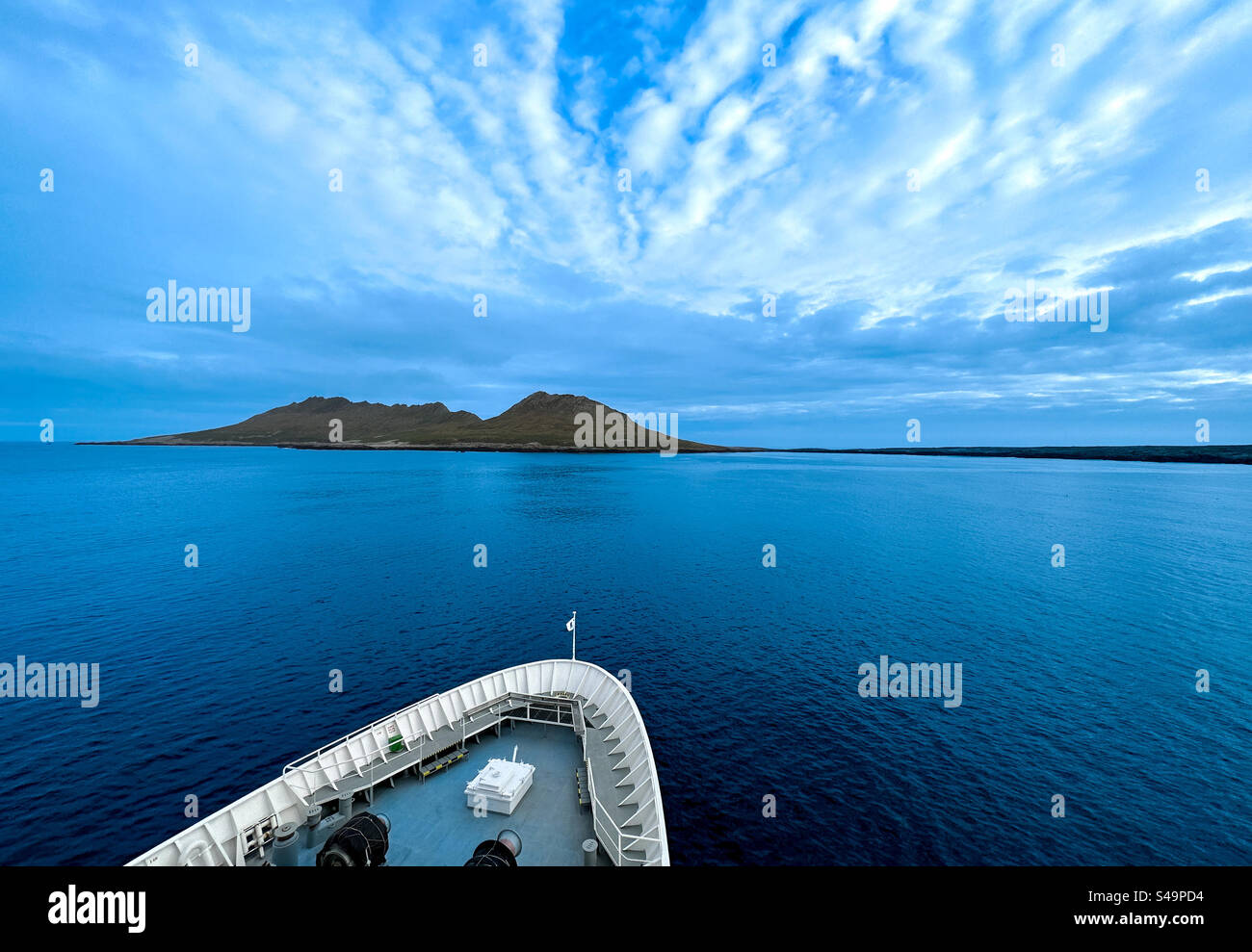 Bow of ship entering harbor in Antarctica Stock Photo - Alamy