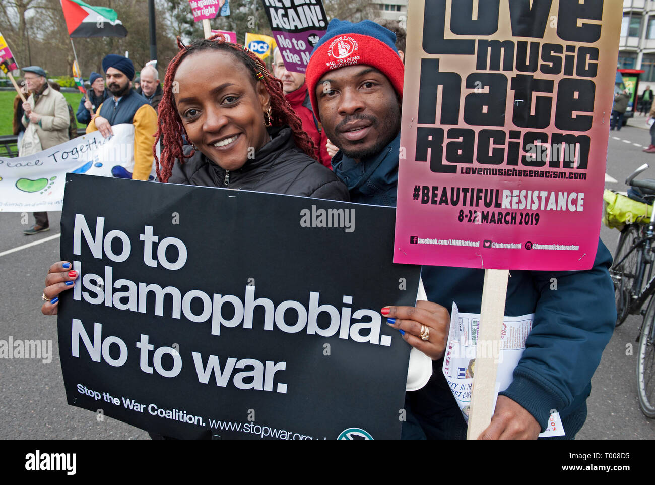UN Anti-Racism Day - London Demonstration Stock Photo - Alamy