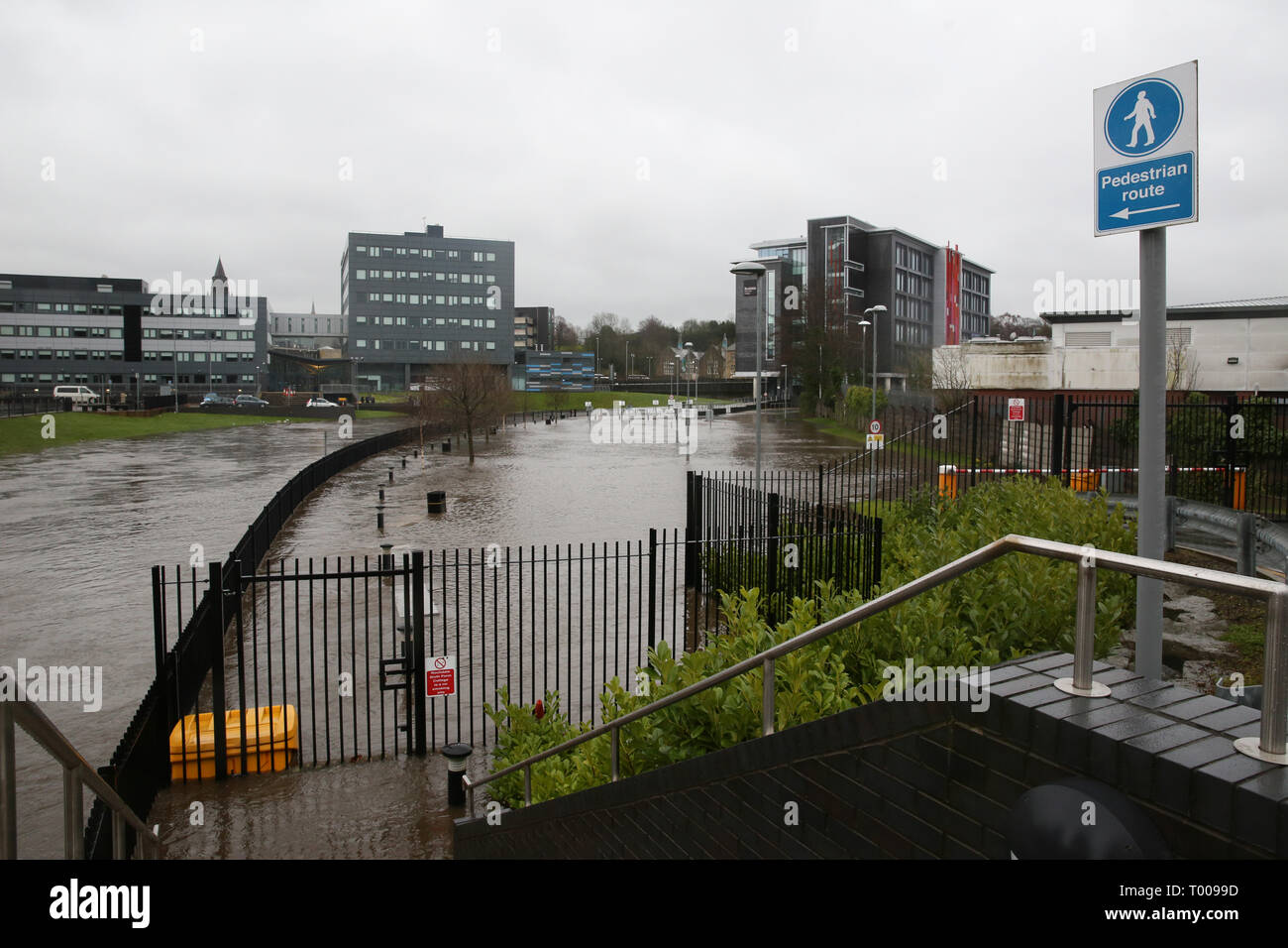 Rochdale, UK. 16th March 2019. The River Roche has burst it's banks ...