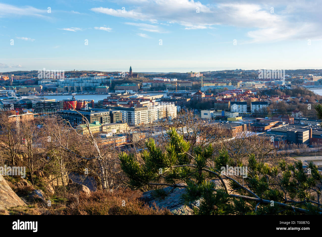 bird eye view of gothenburg city from top of ramberget hill sweden ...