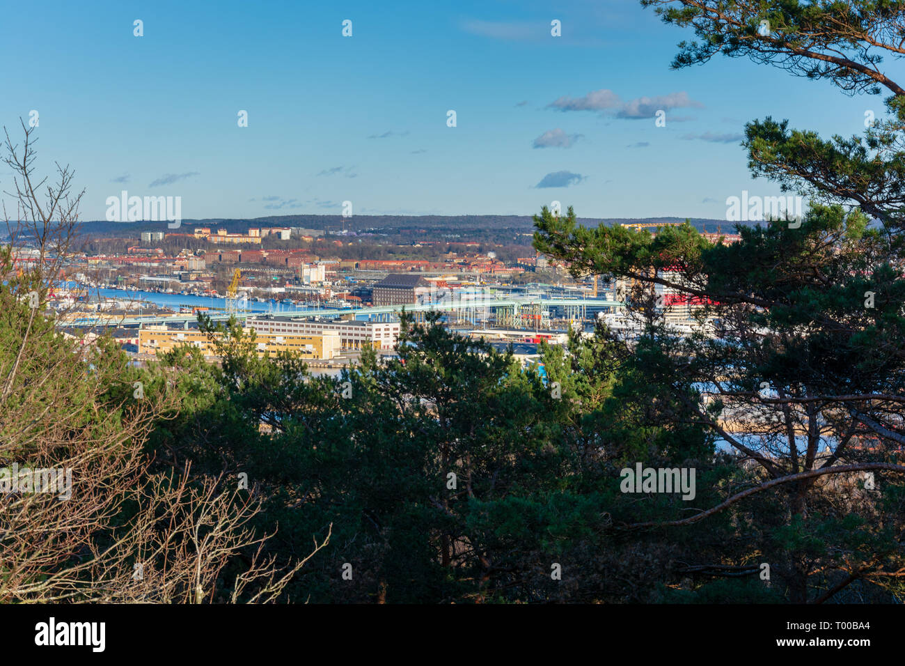 bird eye view of gothenburg city from top of ramberget hill sweden ...