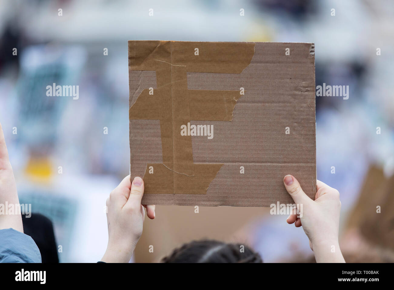 Activist holding placard hi-res stock photography and images - Alamy