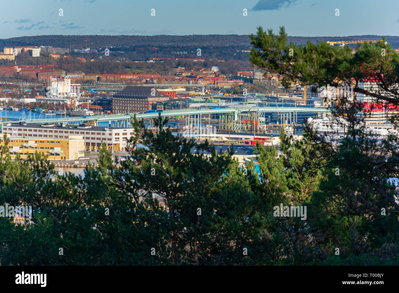 bird eye view of gothenburg city from top of ramberget hill sweden ...