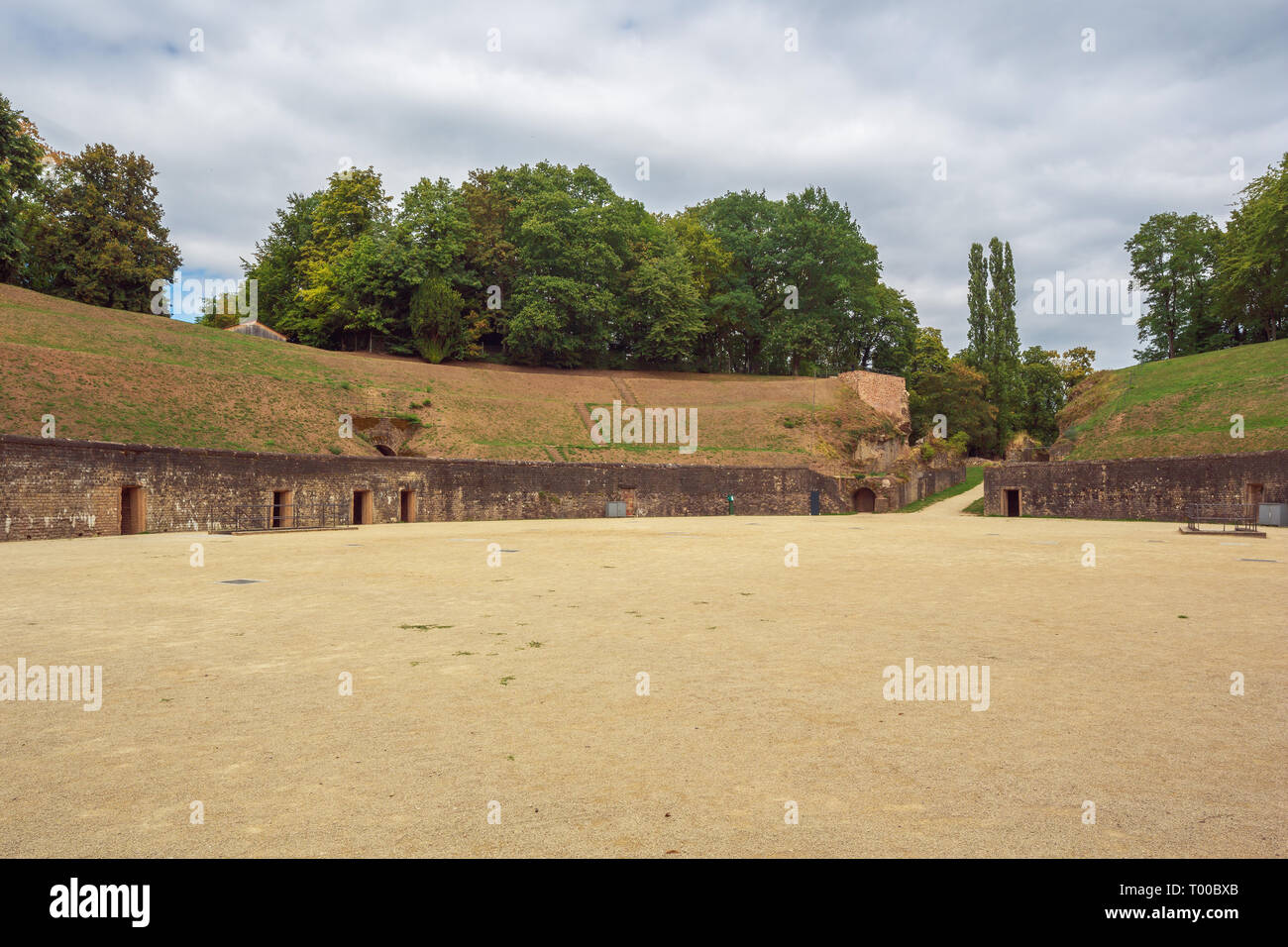 In the middle of the roman amphitheater in Trier Stock Photo - Alamy