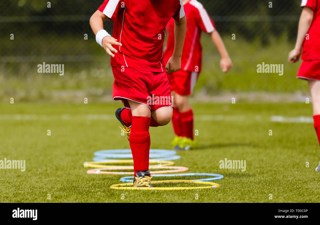 Young Soccer Players Training Outdoor on Grass Field Stock Photo - Alamy