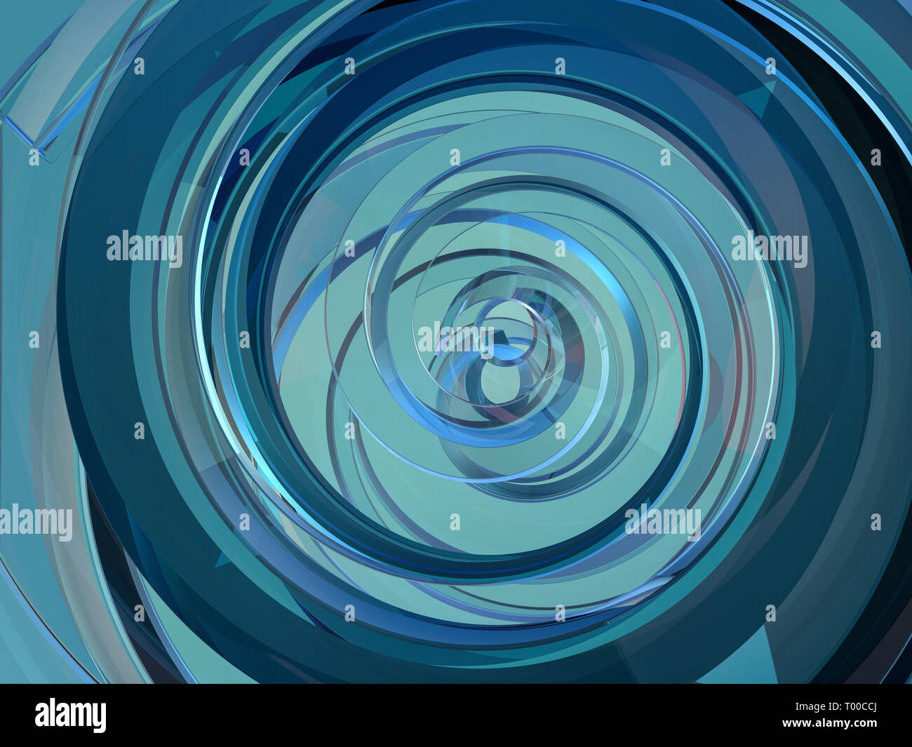 Abstract swirly blue shape on black background. 3D rendering Stock ...