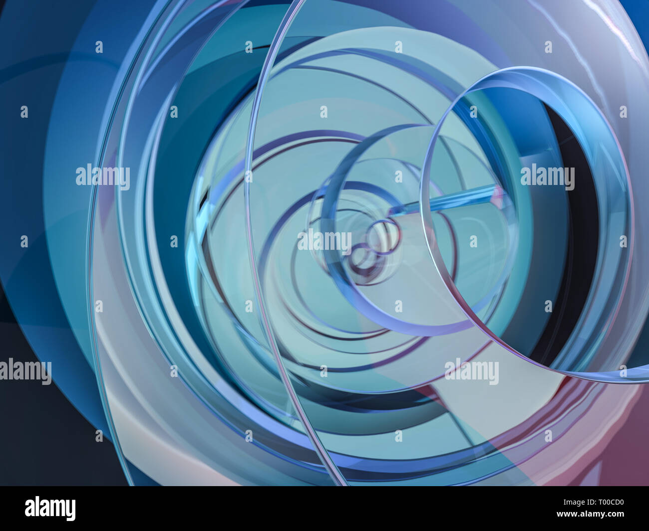 Abstract swirly blue shape on black background. 3D rendering Stock ...