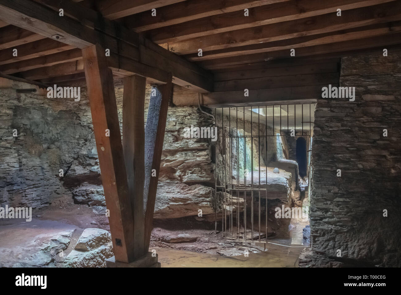 Inside the cellar of the Roman amphitheater in Trier Stock Photo - Alamy