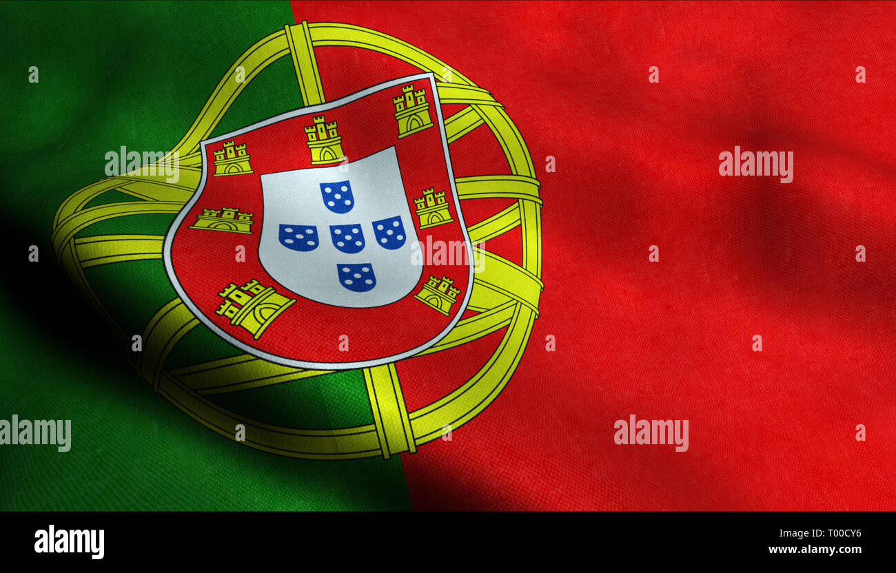 Portugal Waving Flag in 3D Stock Photo - Alamy