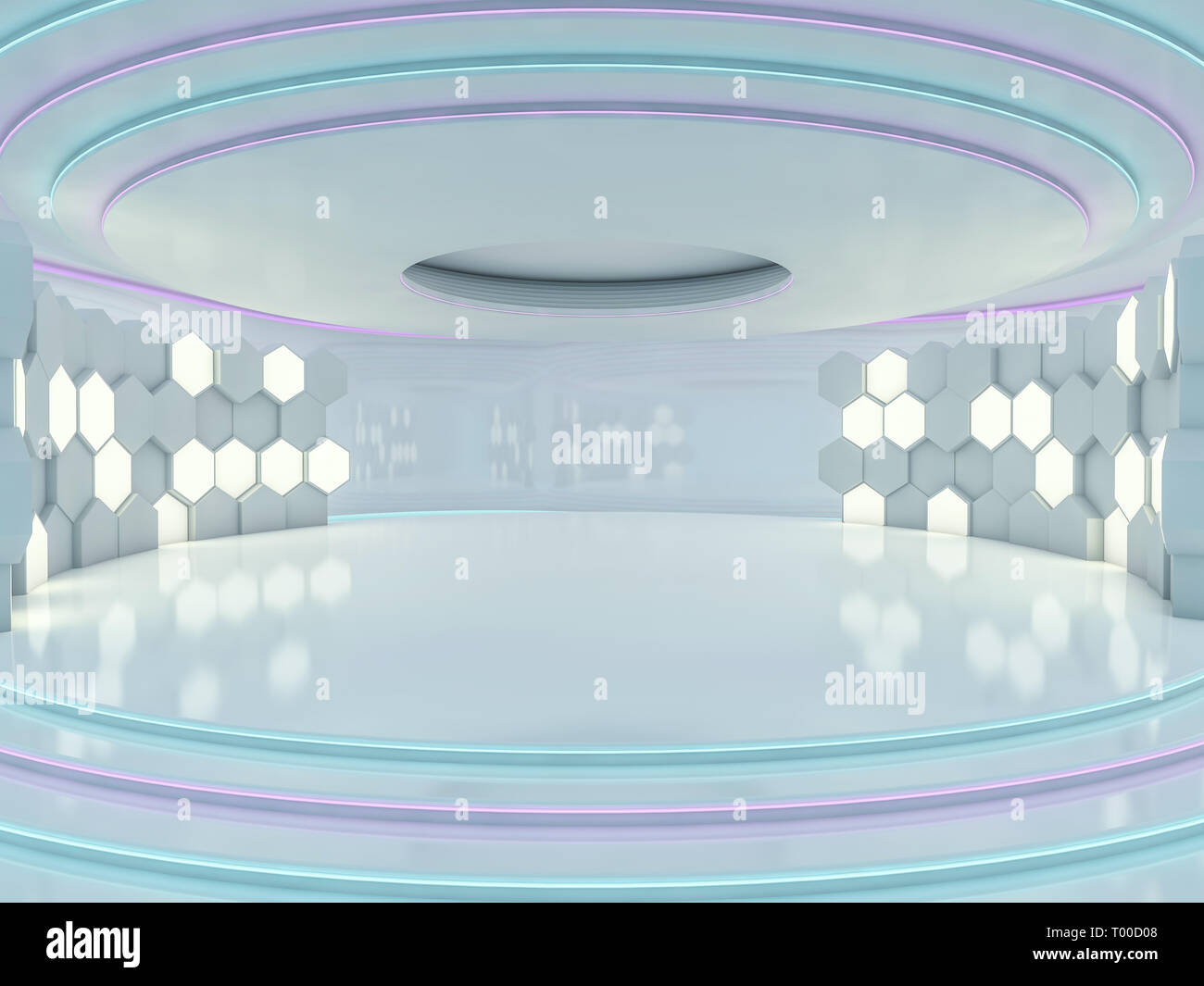 Abstract modern architecture background, empty open space interior. 3D ...