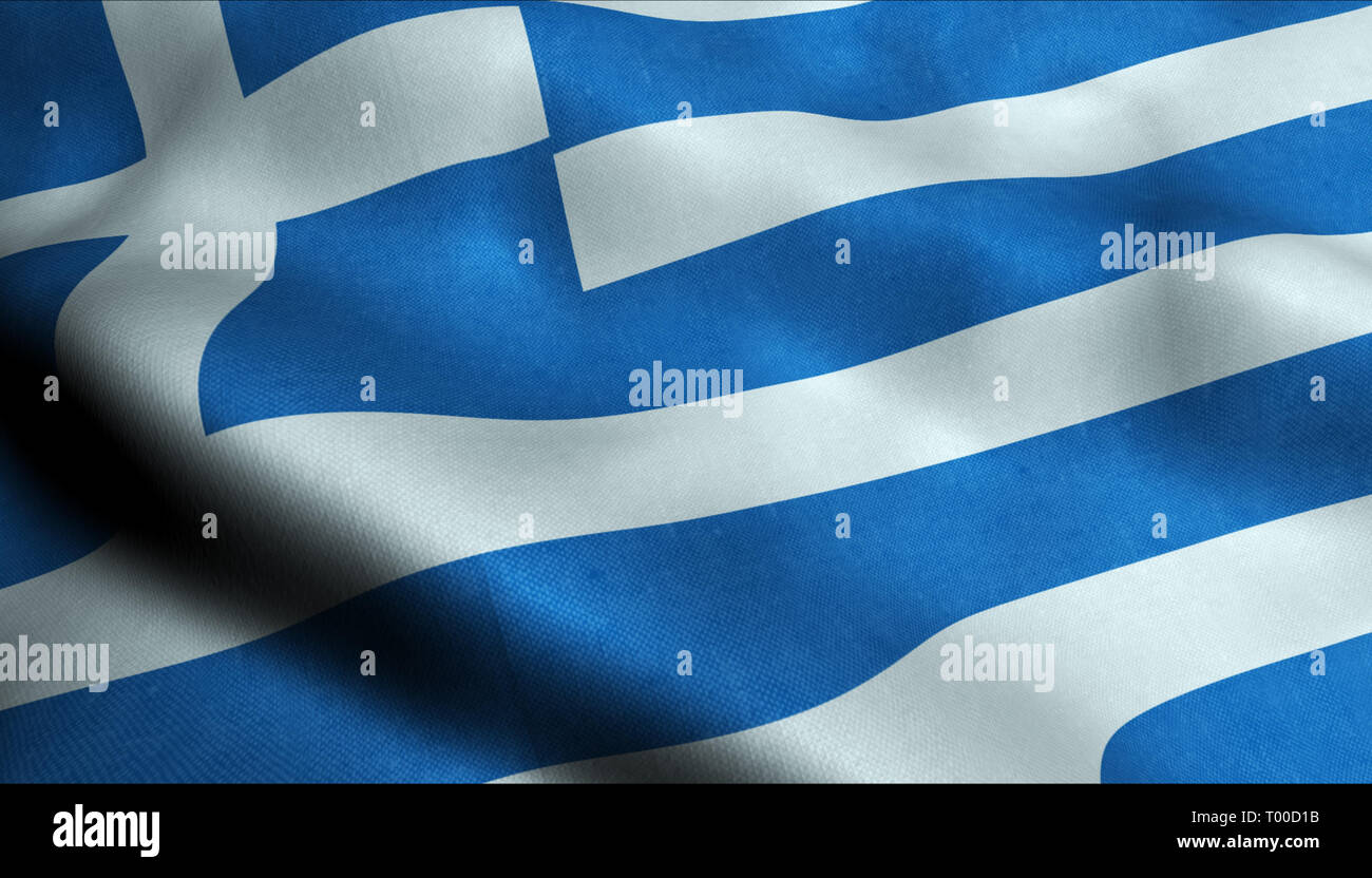 Greece Waving Flag in 3D Stock Photo - Alamy