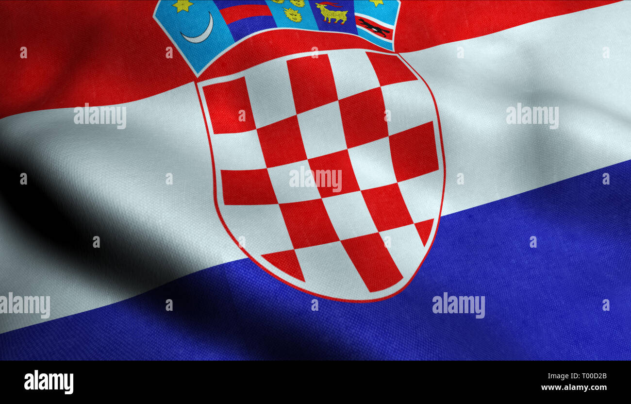 Croatia Waving Flag in 3D Stock Photo - Alamy