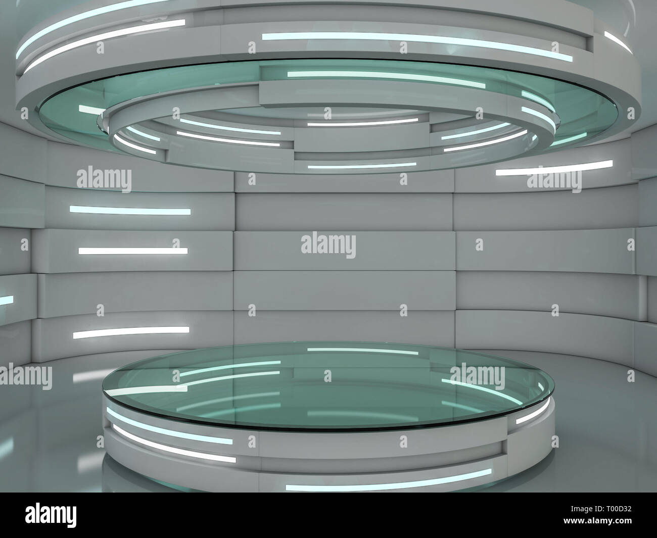 Abstract modern architecture background, empty open space interior. 3D ...