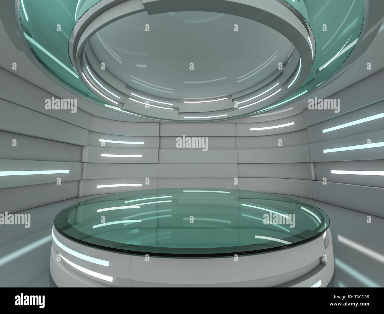 Abstract modern architecture background, empty open space interior. 3D ...