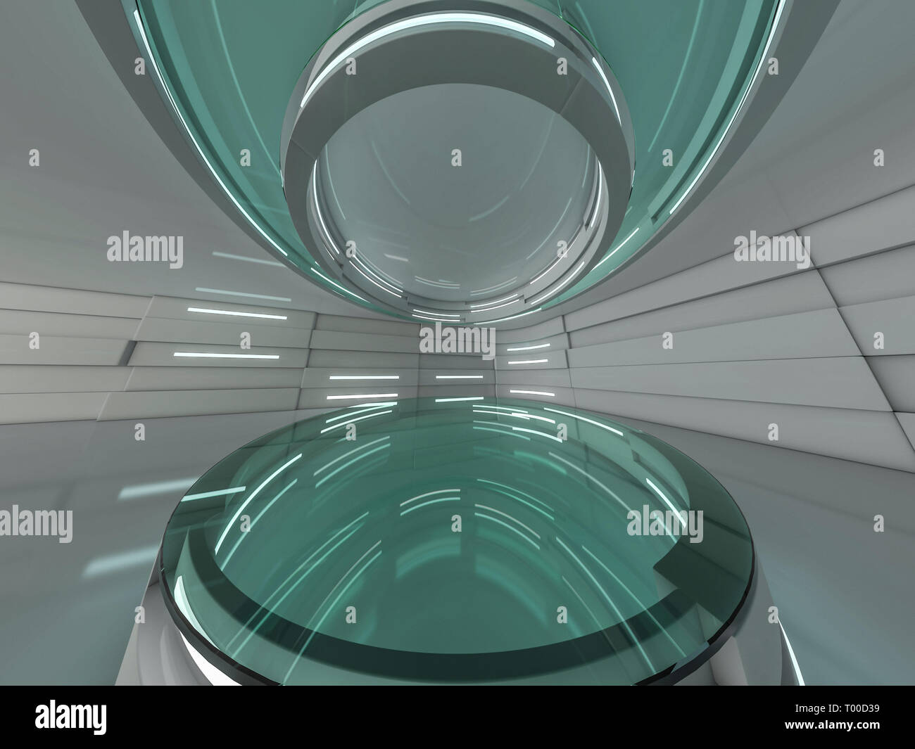 Abstract modern architecture background, empty open space interior. 3D ...