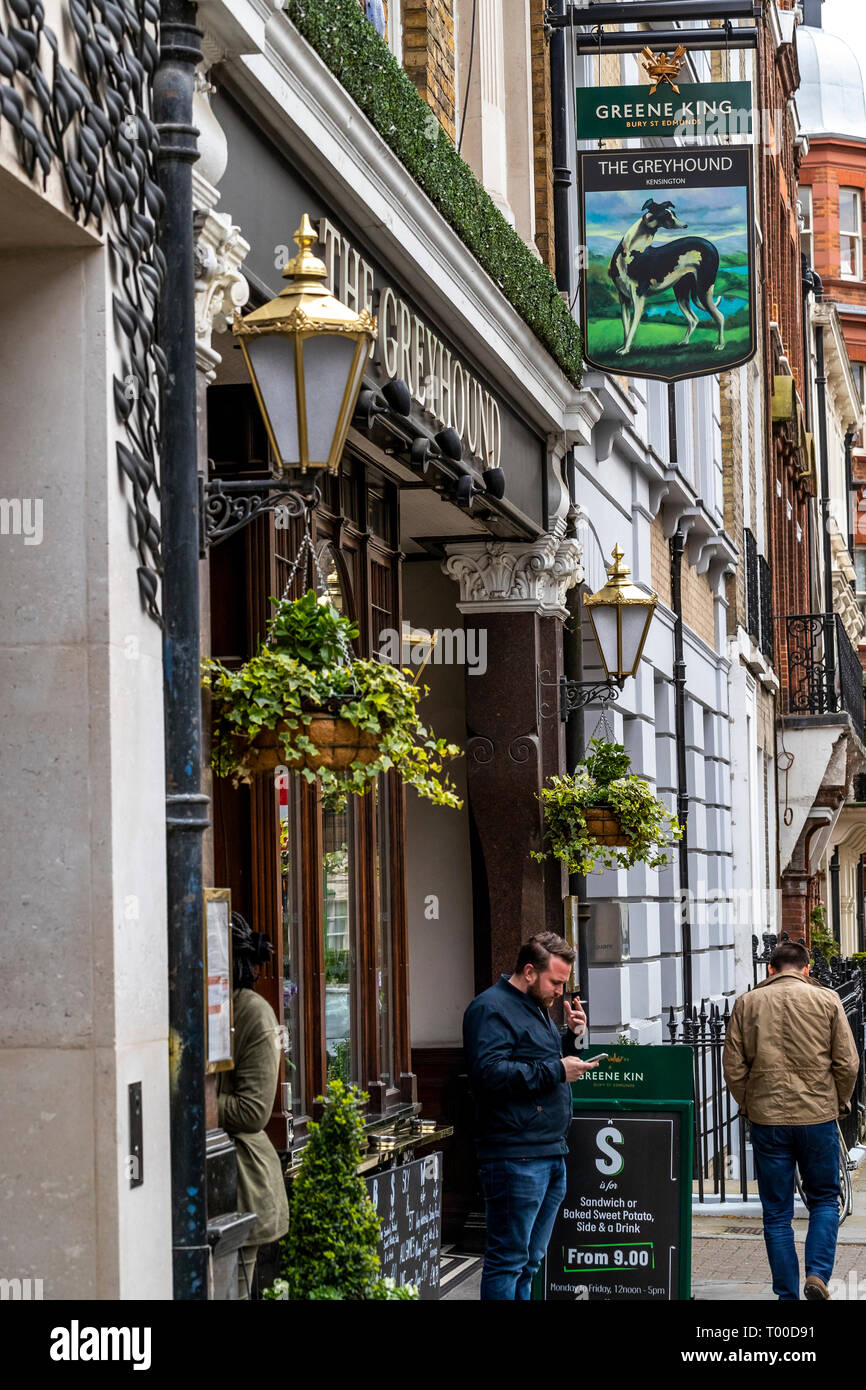 The Greyhound pub on Kensington Square, London Stock Photo - Alamy