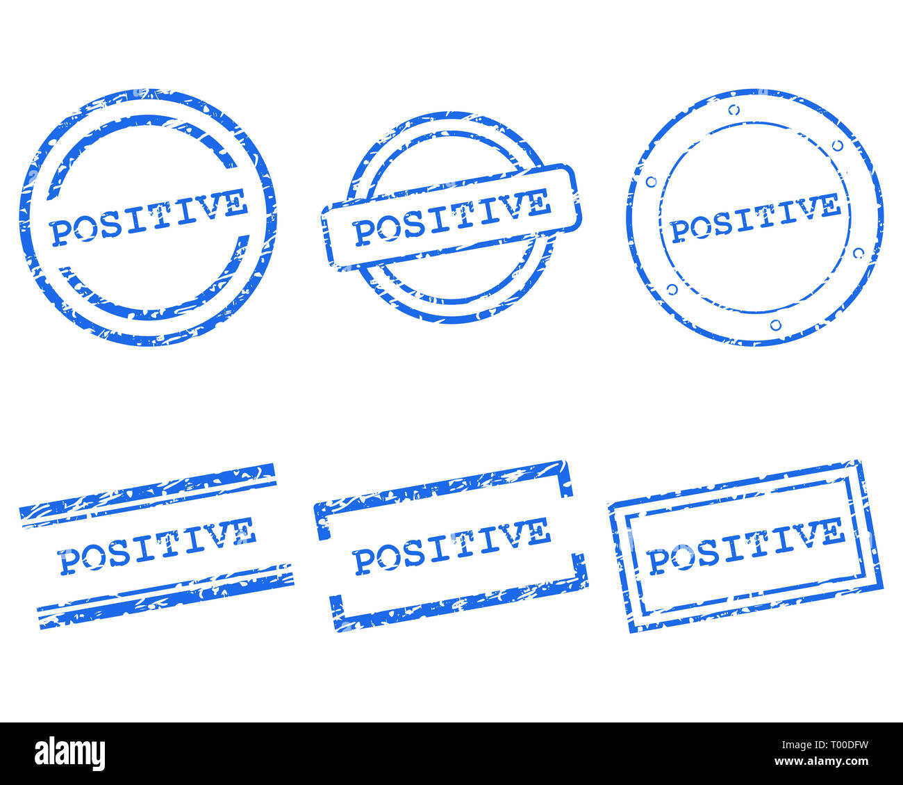 Positive blue grunge stamp hi-res stock photography and images - Alamy