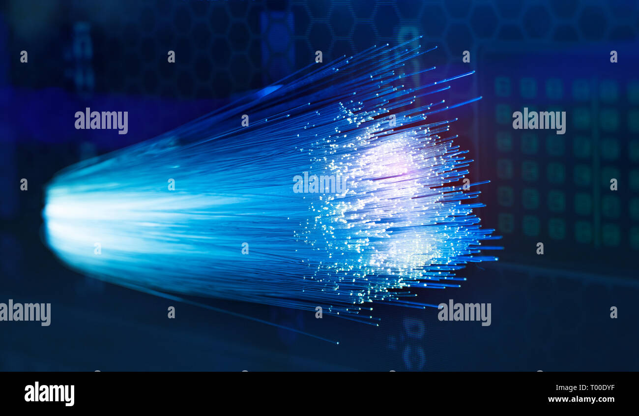 fiber optic showing data or internet communication concept Stock Photo ...
