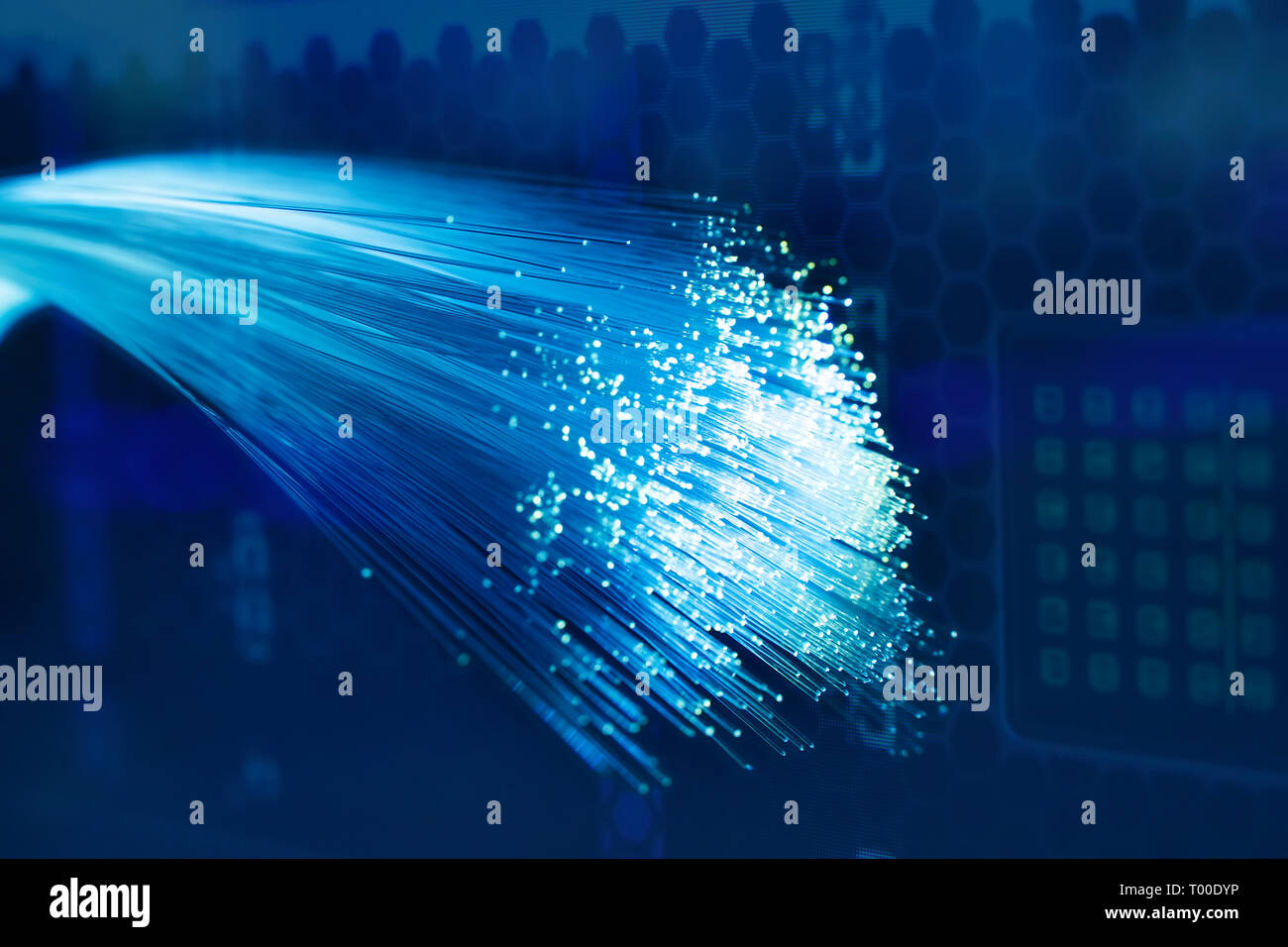 fiber optic showing data or internet communication concept Stock Photo ...