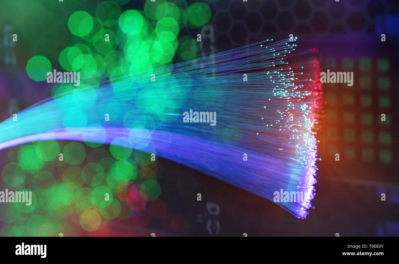 fiber optic showing data or internet communication concept Stock Photo ...
