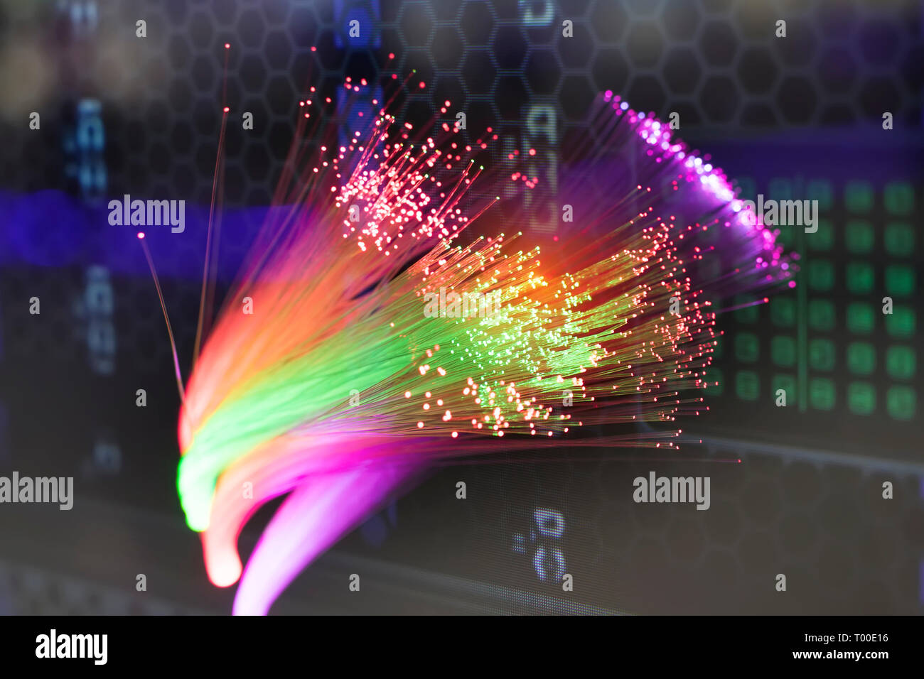 fiber optic showing data or internet communication concept Stock Photo ...
