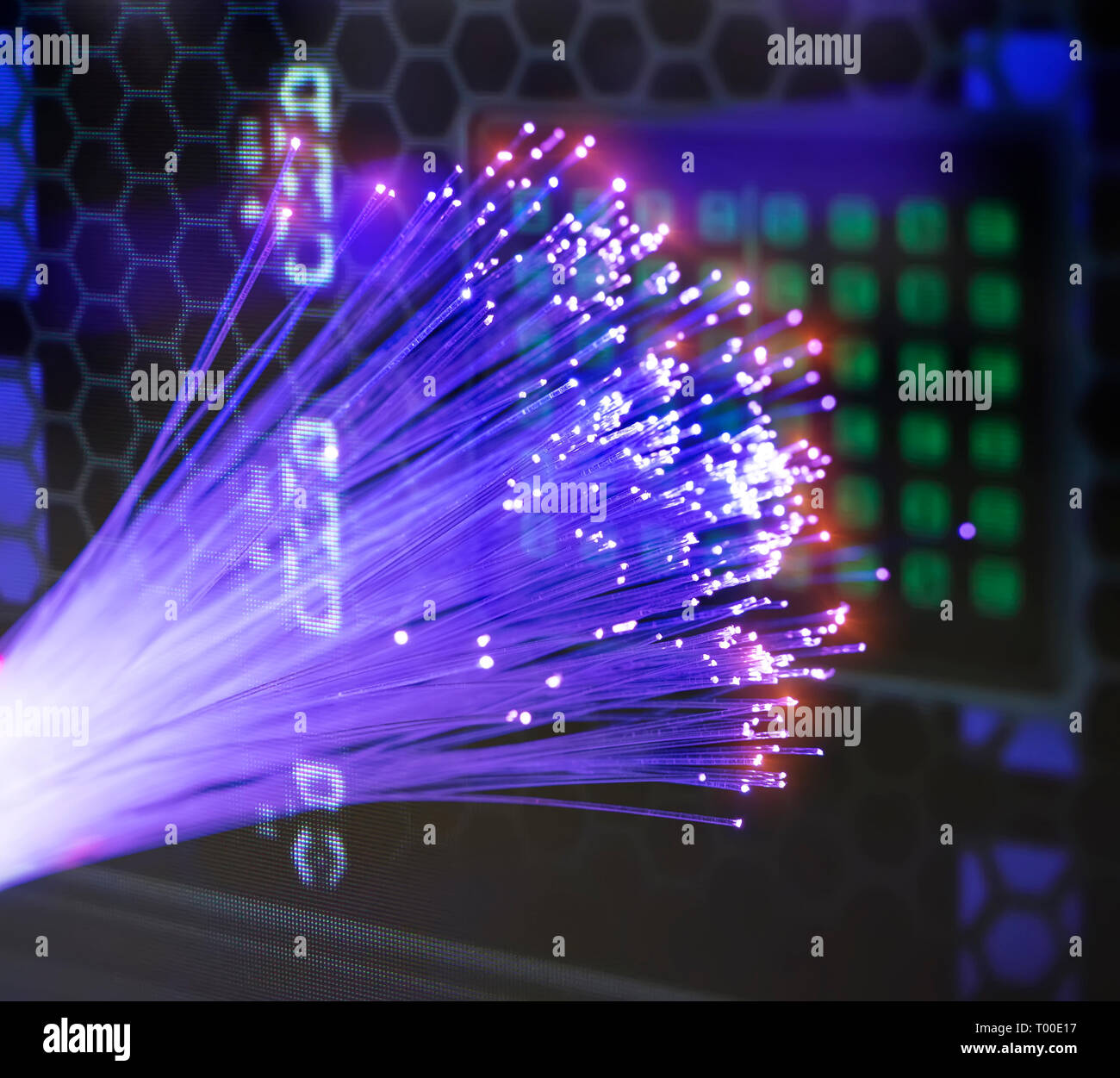 fiber optic showing data or internet communication concept Stock Photo ...