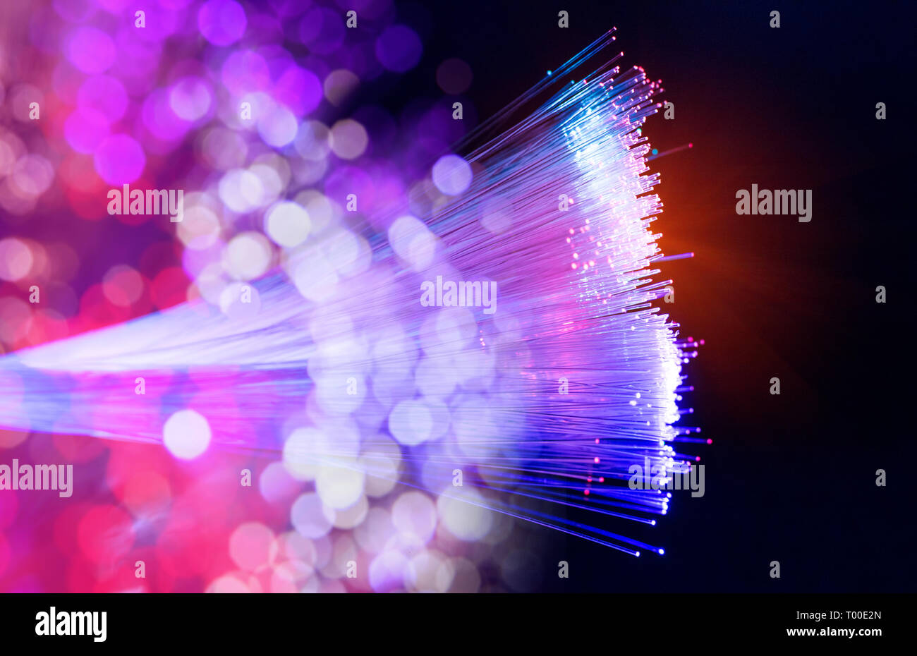 fiber optic showing data or internet communication concept Stock Photo ...